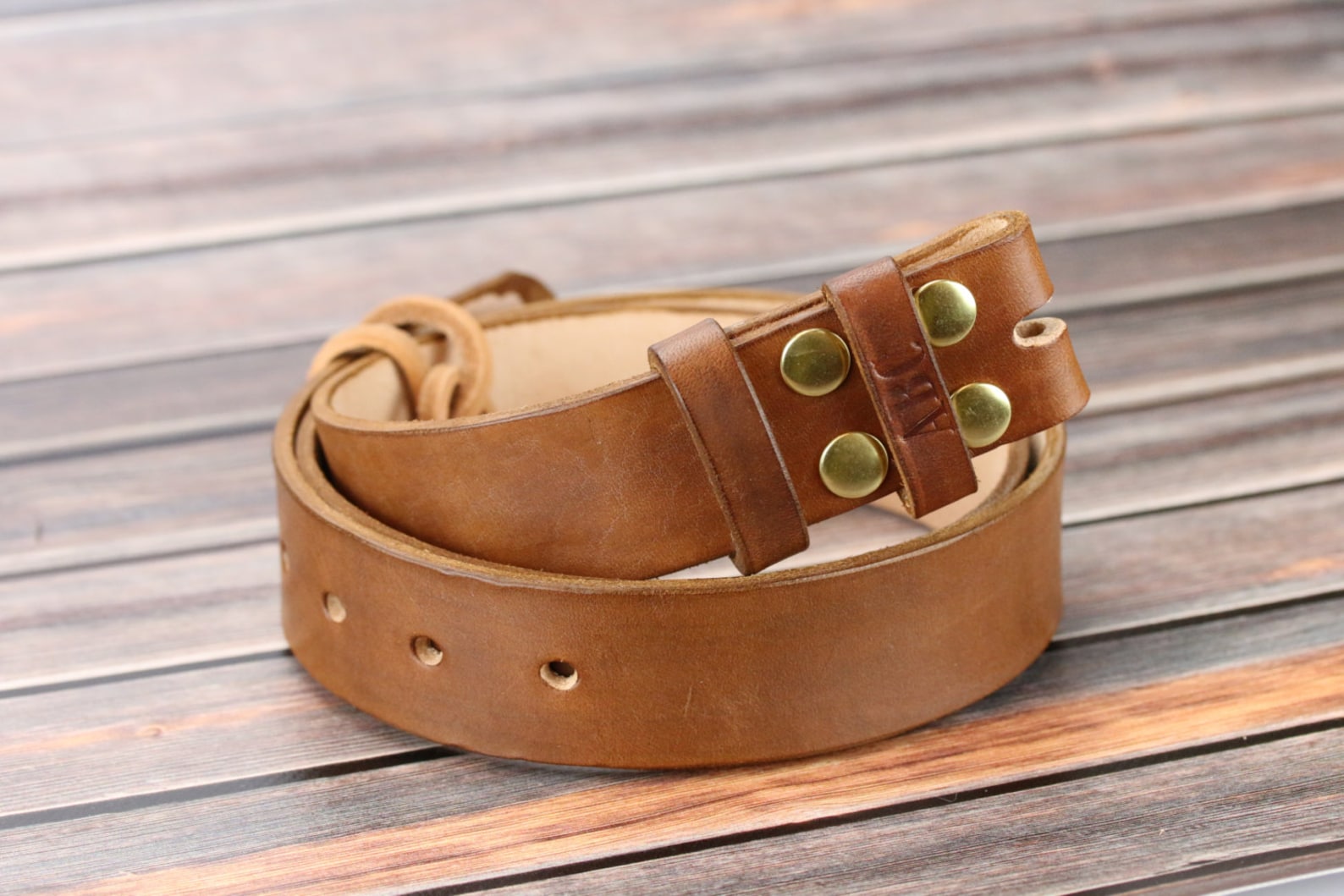 Light Brown Leather Belt Personalized Groomsmen Gift Full Grain Leather ...