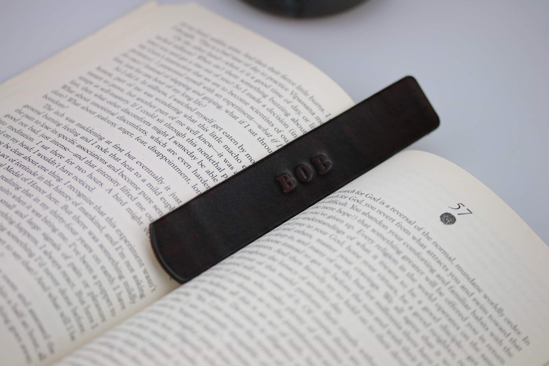 Personalized Leather Bookmark Custom Name Embossed Gift for Colleauges ...