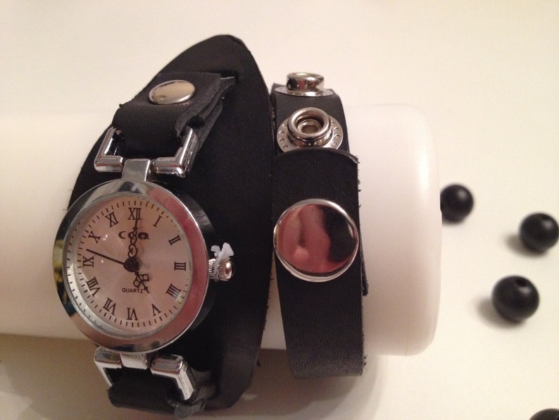 Retro Leather Wrap Watch Antique Silver Leather Bracelet Watch | Etsy