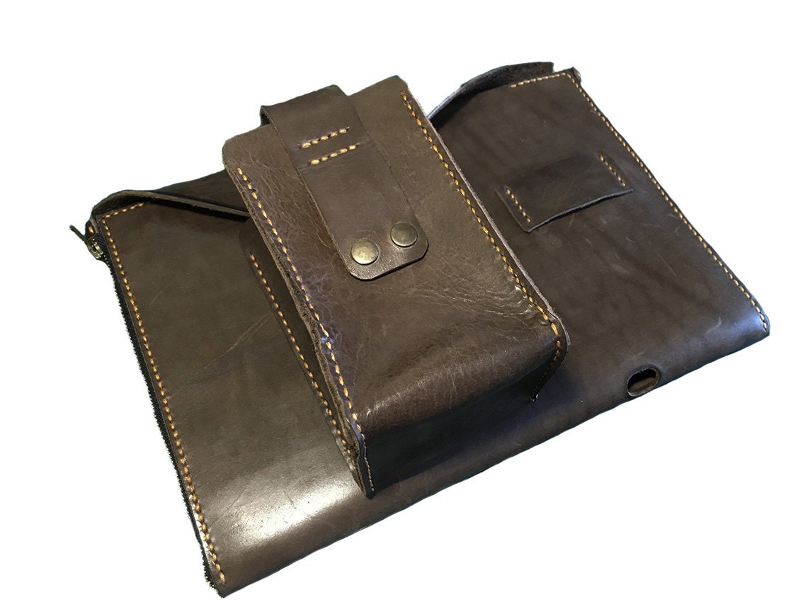 Leather Laptop Case With Charger Case Dell Laptop Case Leather - Etsy