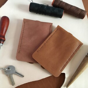 Leather Key Pouch Personalized Leather Key Case Cognac Brown Leather ...