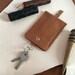 Leather Key Pouch Personalized Leather Key Case Cognac Brown Leather ...