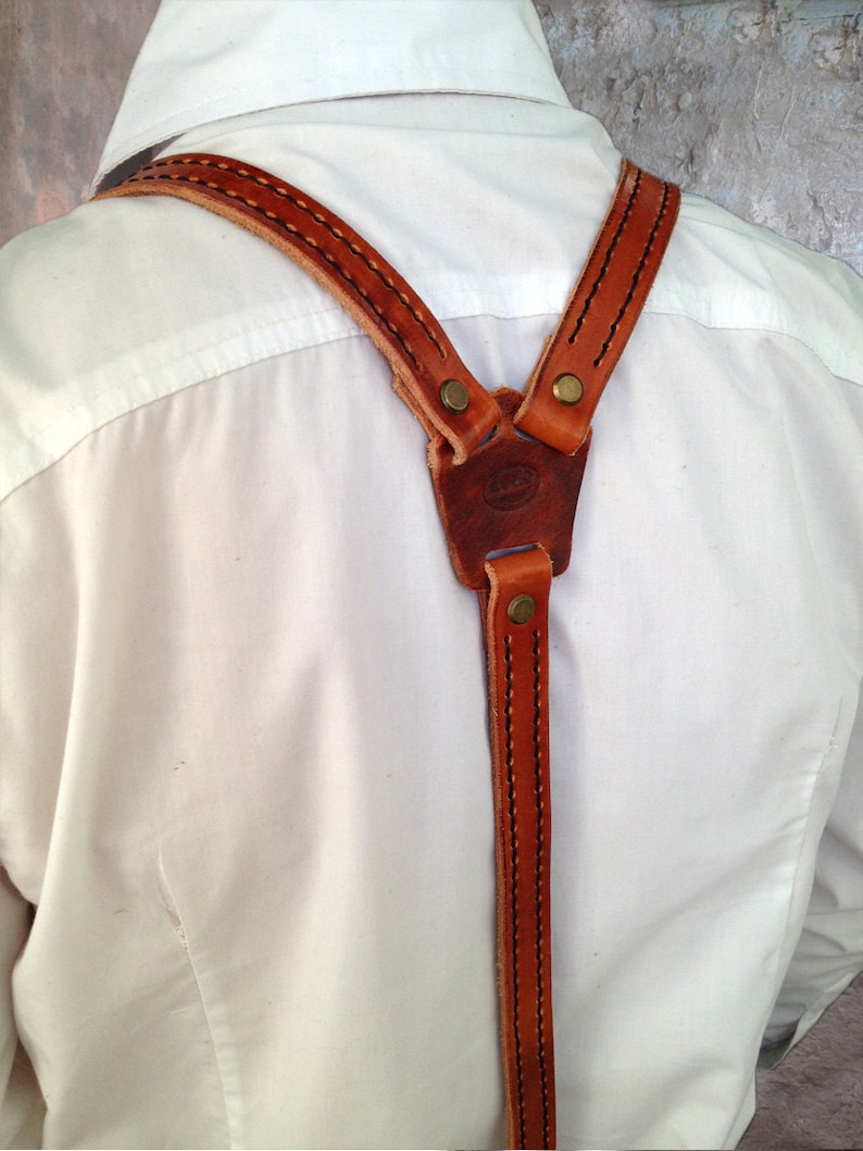 Mens Leather Suspenders Personalized Hand Stitched Leather - Etsy