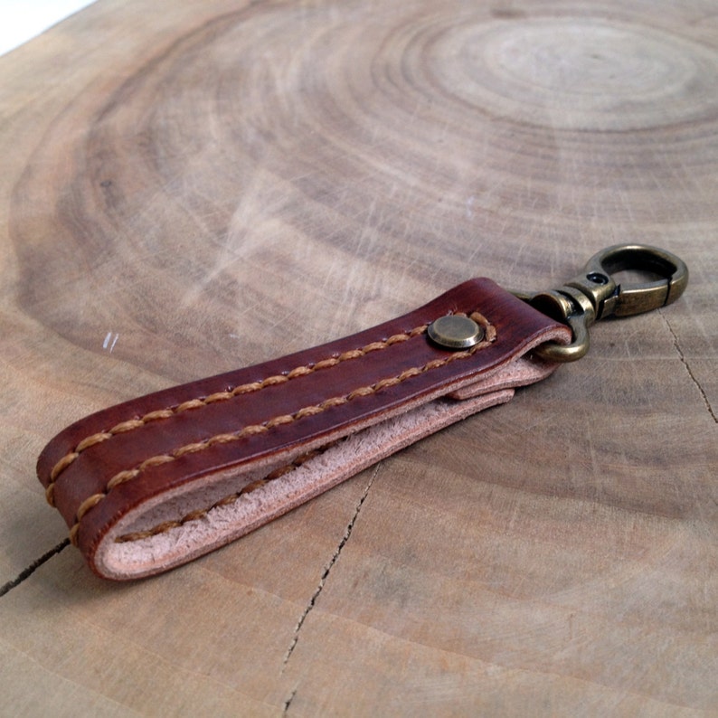 Men Key Chain Belt Strap Hand Stitched Leather Keyholder - Etsy