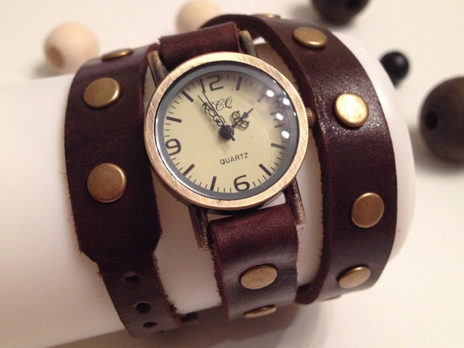 Retro Leather Wrap Watch Antique Bronze Leather Bracelet Watch | Etsy