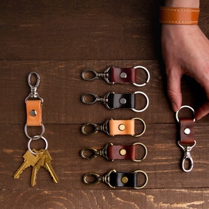 Leather Key Holder Small Leather Key Clip Leather Key Fob Belt Loop ...