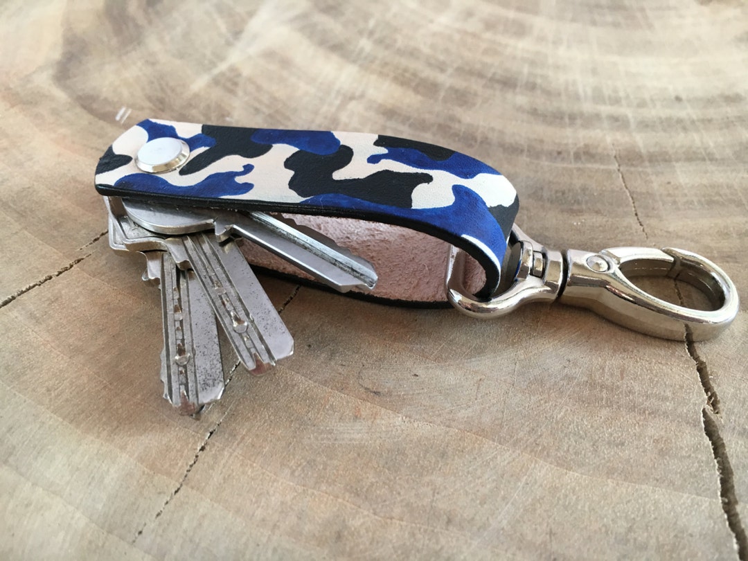 Khaki Leather Key Organizer Military Key Chain Leather Army Keychain ...