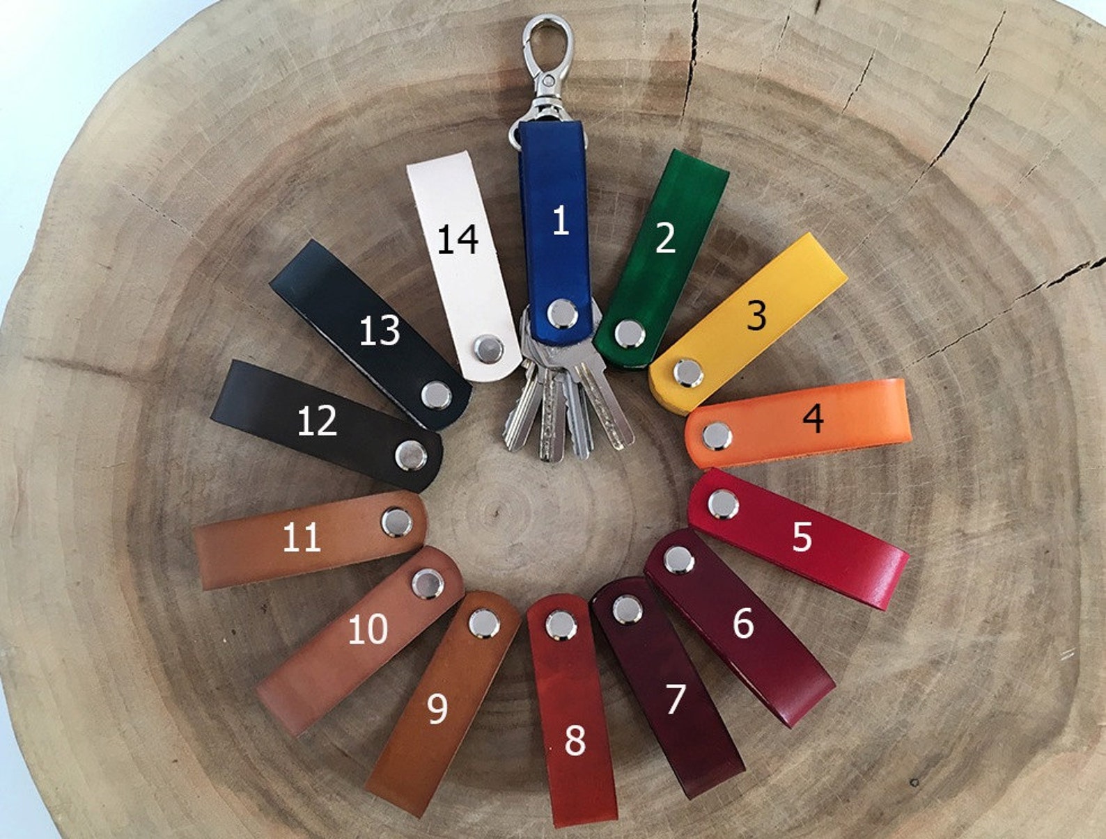 Personalized Leather Key Organizer Hand Dyed Leather Key Chain | Etsy