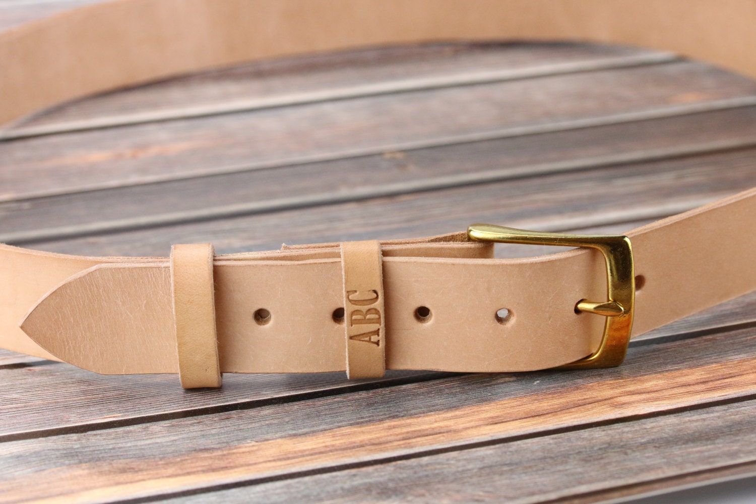 Natural leather belt men Personalized leather belt Brass | Etsy