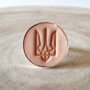 Trident Leather Ring Round Shape Ring Ukraine Symbol Ring Trident ...