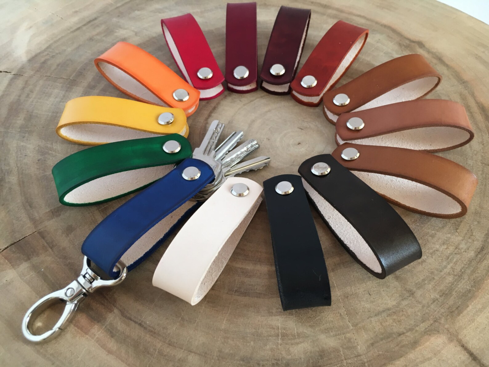 Personalized Leather Key Organizer Hand Dyed Leather Key Chain | Etsy