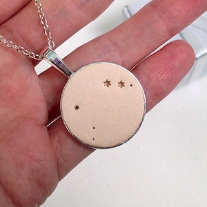 Aries Constellation Necklace Aries Leather Necklace Aries Zodiac ...