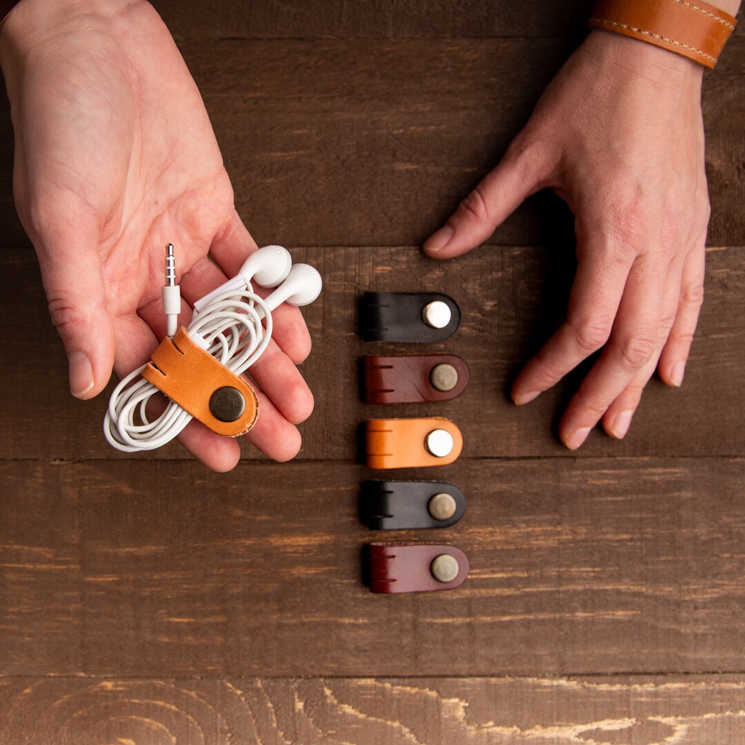 Earphones Clip Leather Earbuds Clip Leather Cord Keeper Personalized ...