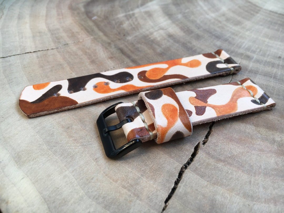 Camouflage Leather Watch Strap Camo Military Watch Band Army Watch ...