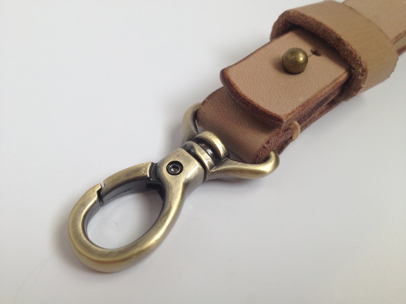 Beige Leather Key Holder Belt Key Chain Leather Belt Snap Ball | Etsy