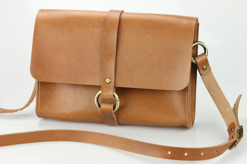 Small Leather Crossbody Bag Light Brown Leather Shoulder Bag for Women ...