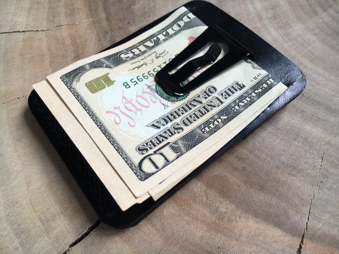 Money Clip Wallet Leather Card Holder Slim Money Clip Personalized ...