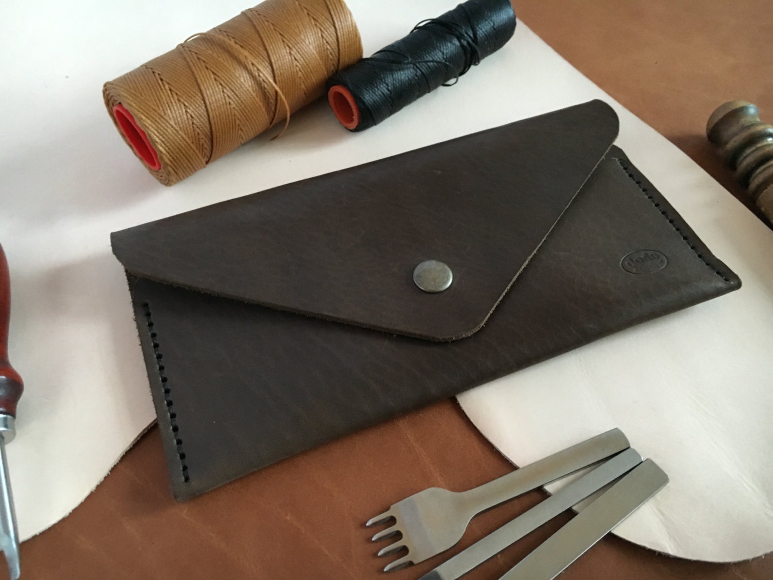 Personalize Leather Envelope Wallet Leather Envelope Clutch - Etsy