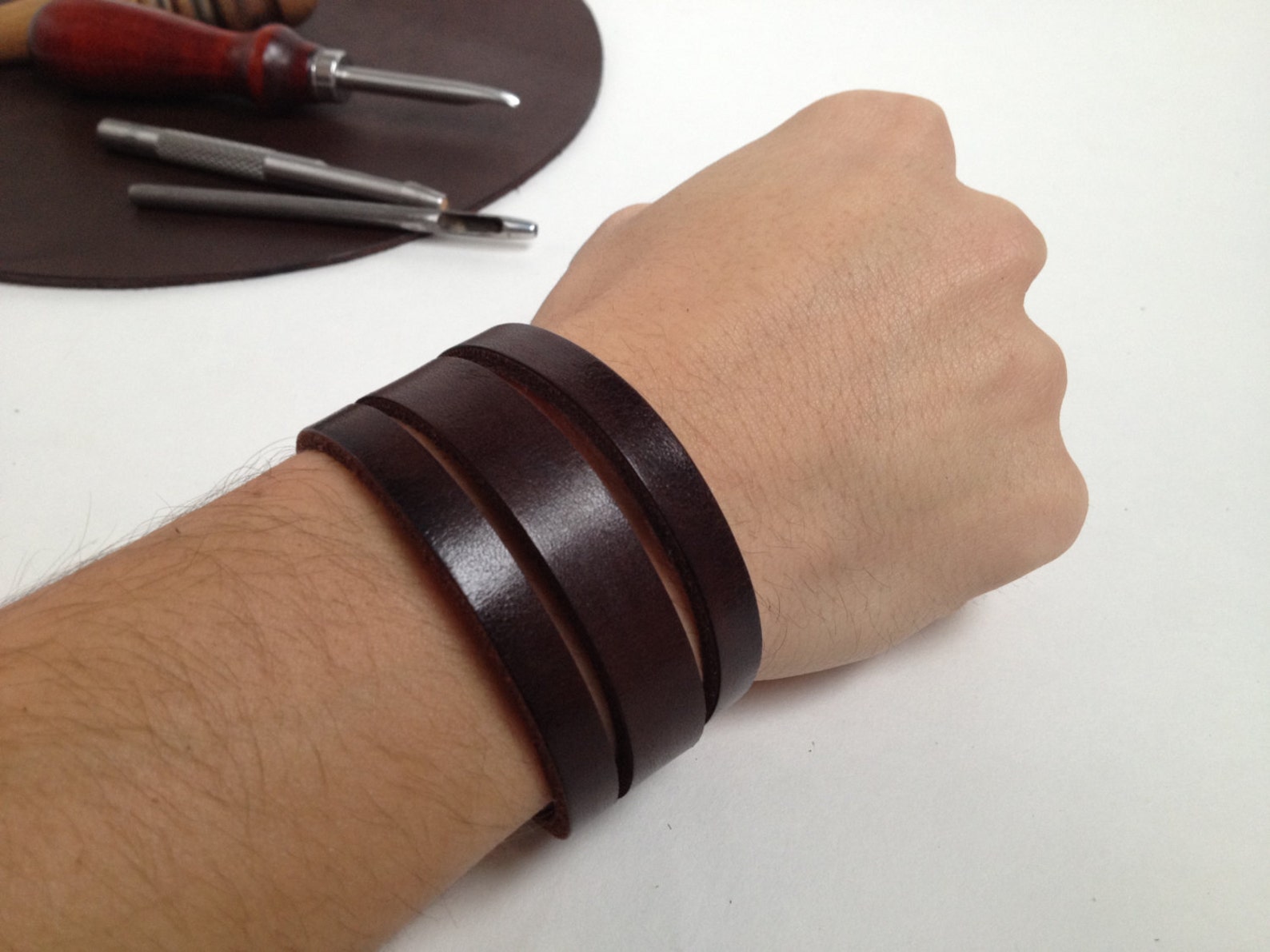 Unisex leather cuff bracelet Women leather bangle Men leather | Etsy