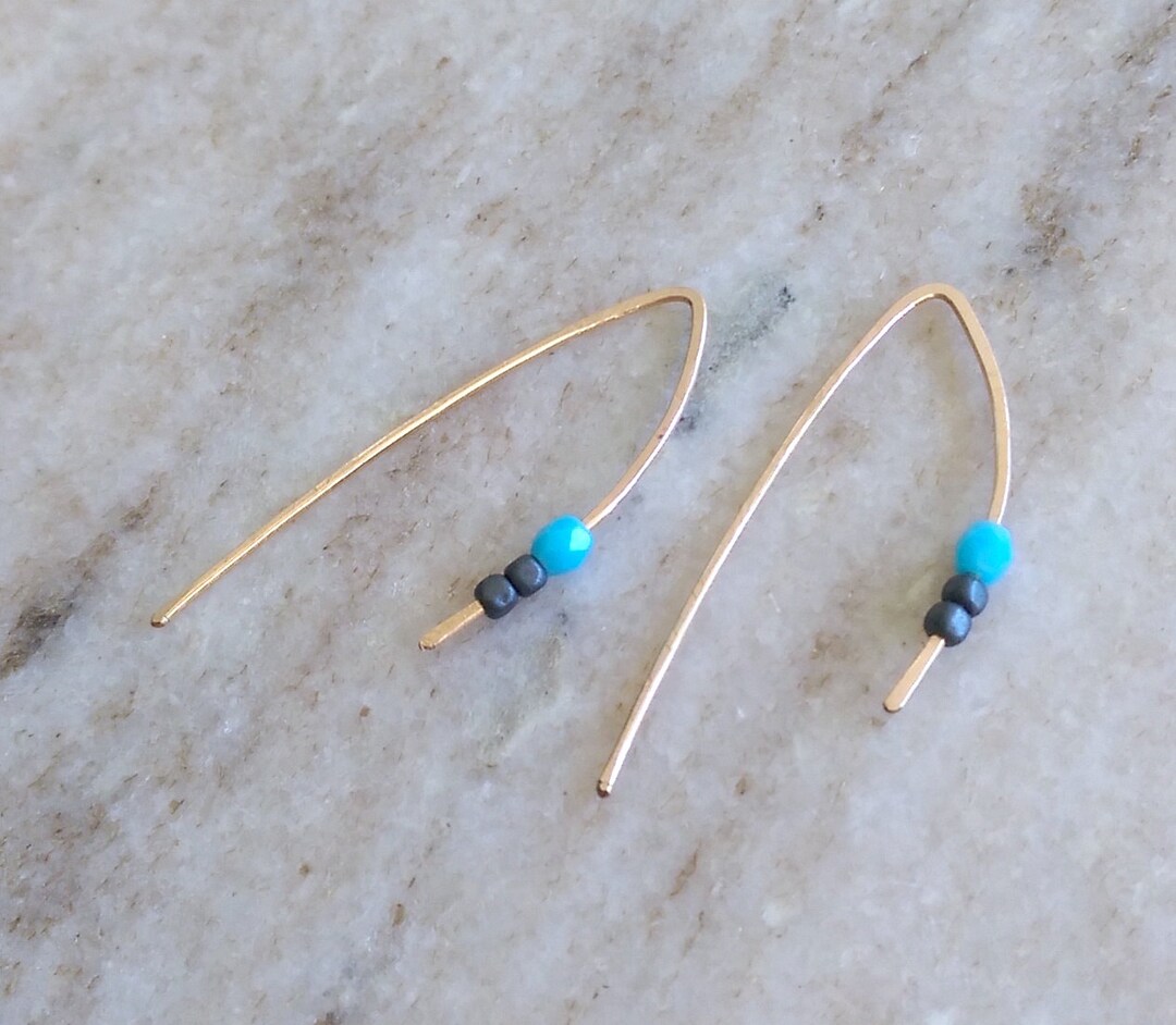 Beaded Hematite Ear Wires - Etsy