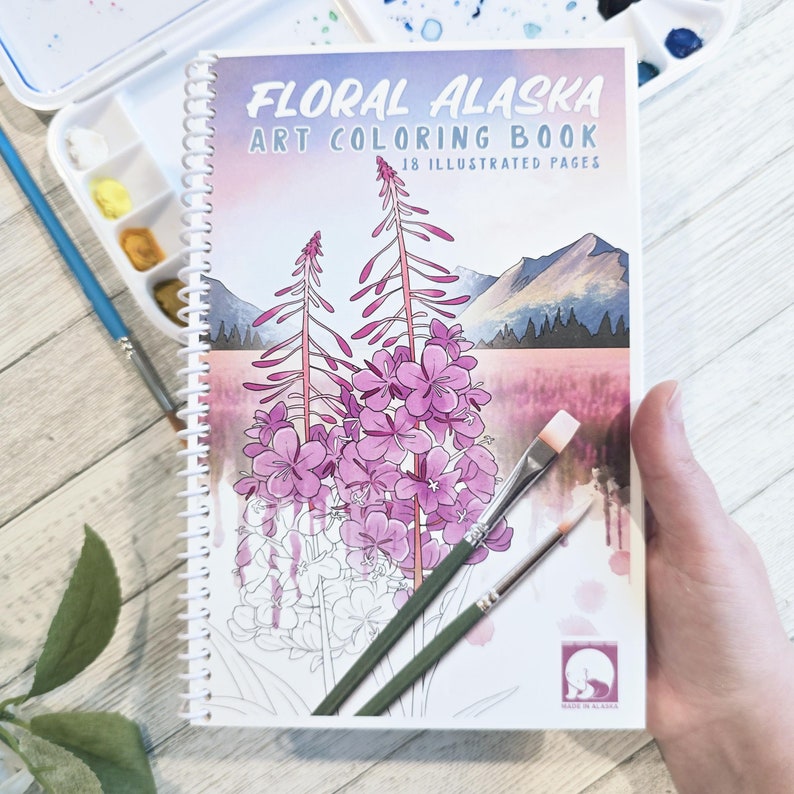 Floral Alaska Coloring Book Watercolor Art Coloring Book Multimedia ...