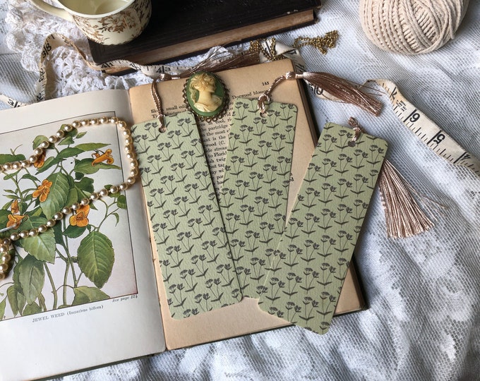 Valerian Meadow Bookmark With Beige Tassel 2x6 Bookmark Cottagecore ...