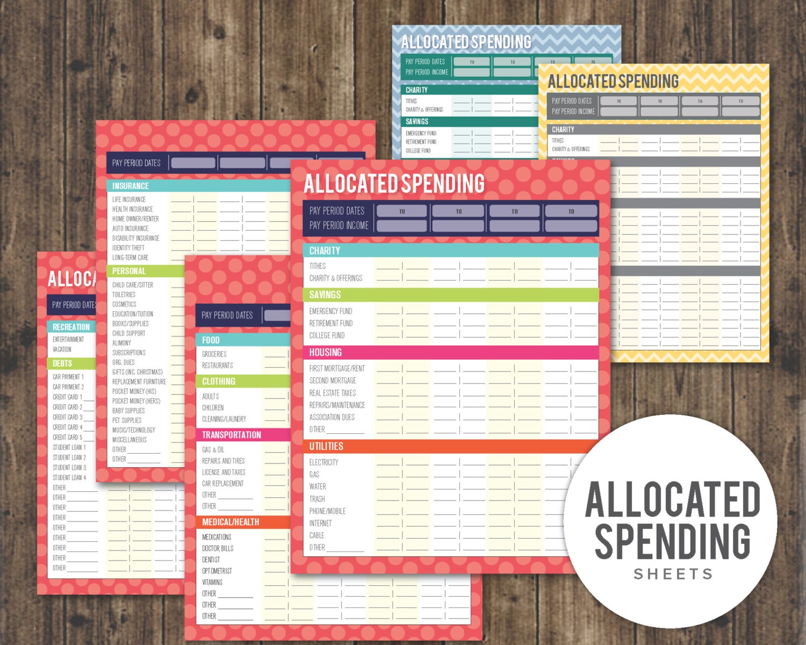 Allocated Spending Sheets - Etsy