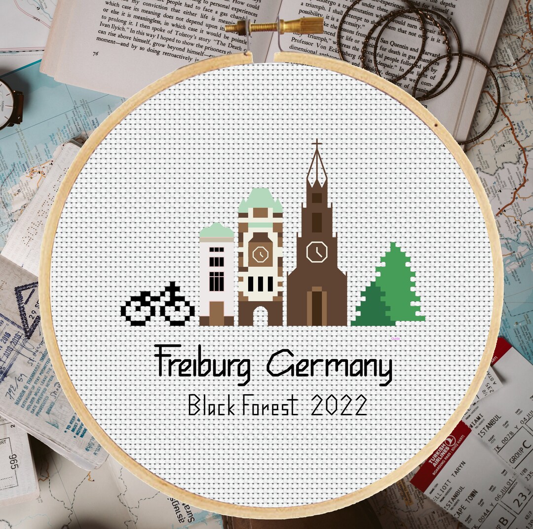 Freiburg Germany - Cross Stitch Pattern (digital Format - PDF) Black ...