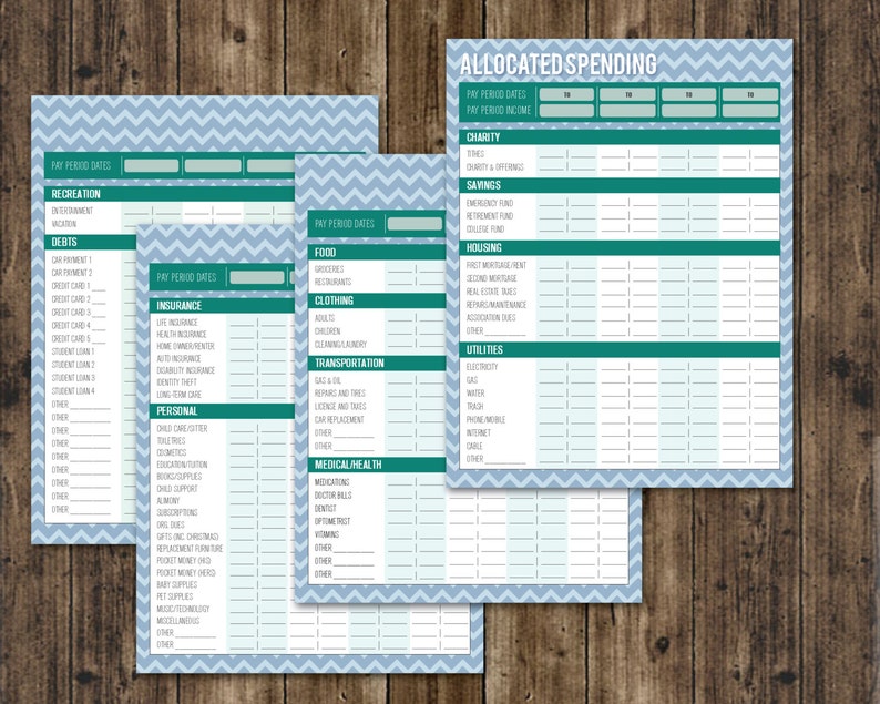 Allocated Spending Sheets - Etsy