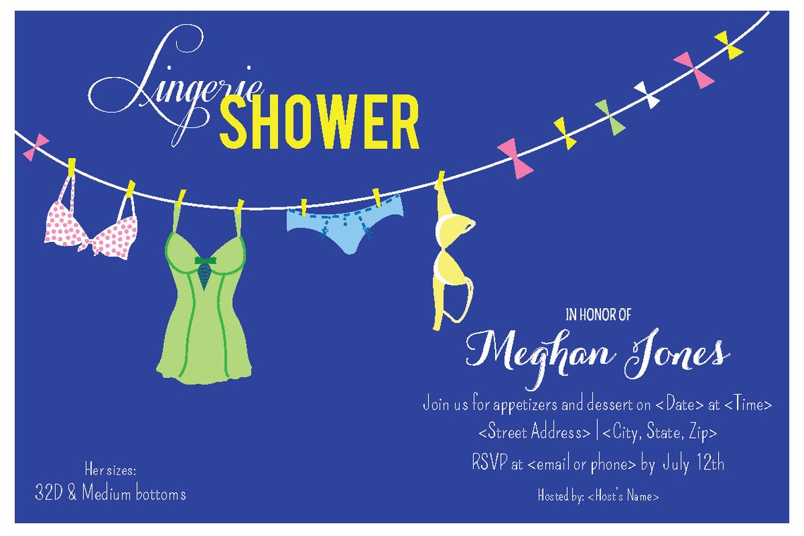 Lingerie Shower Invitation Etsy