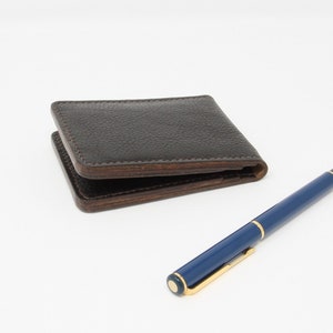 Bifold Credit / Debit Card Holder - Choice of Brown or Black Leather - Etsy