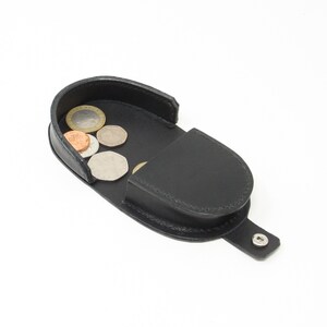 Black Leather Coin Tray Purse With Press Stud Closure - Etsy