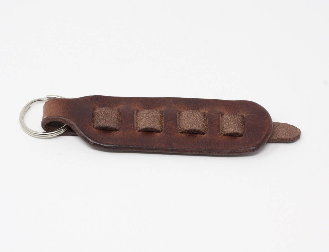 Leather Tab Key Fob / Key Ring With Woven Detail - Etsy