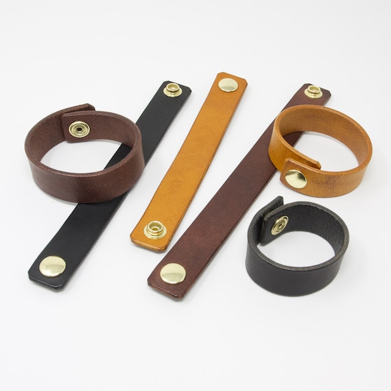 Plain Leather Wristband Choice of Brown Black or Tan Leather Etsy