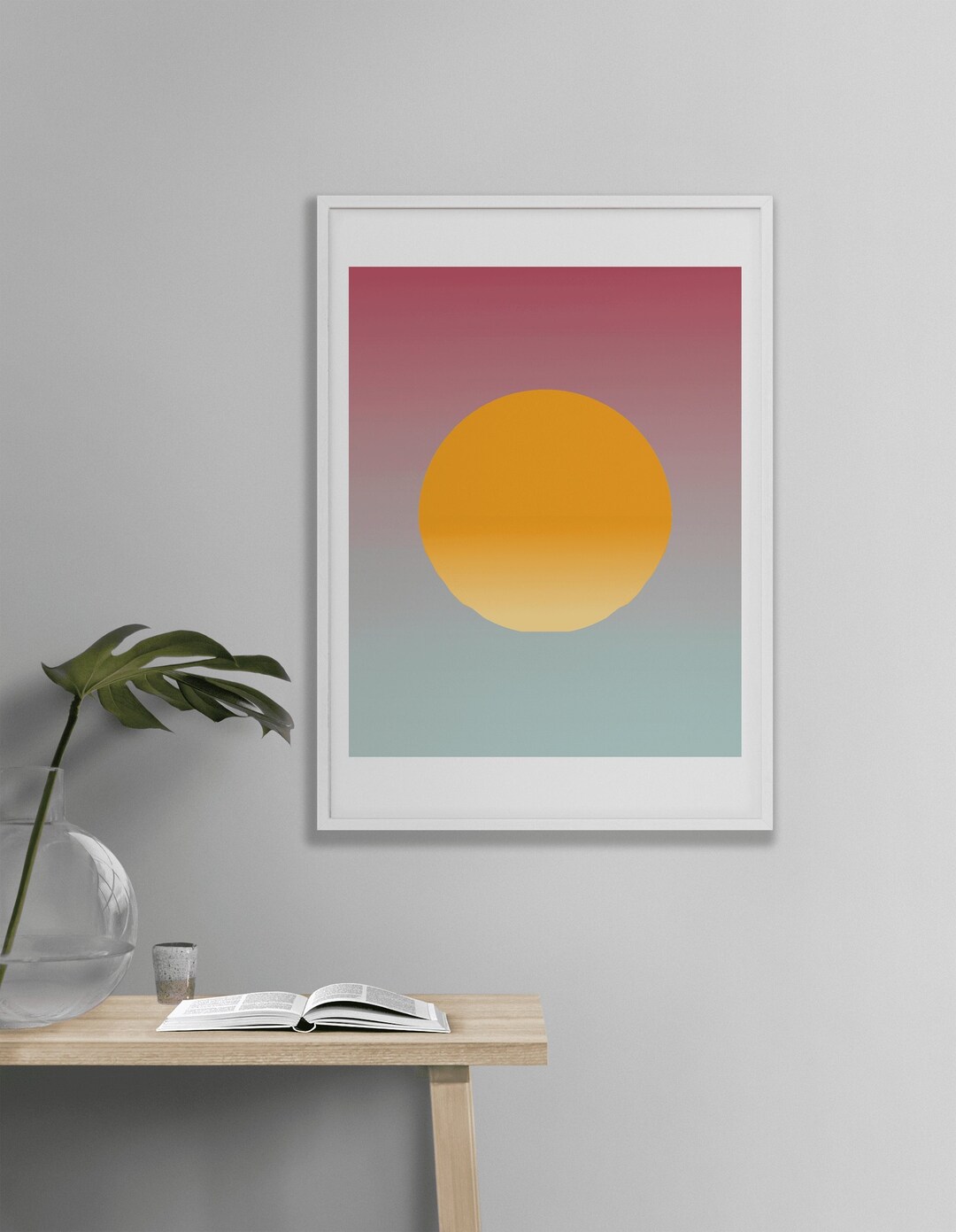 Moment - Minimal Sunset Print - Etsy
