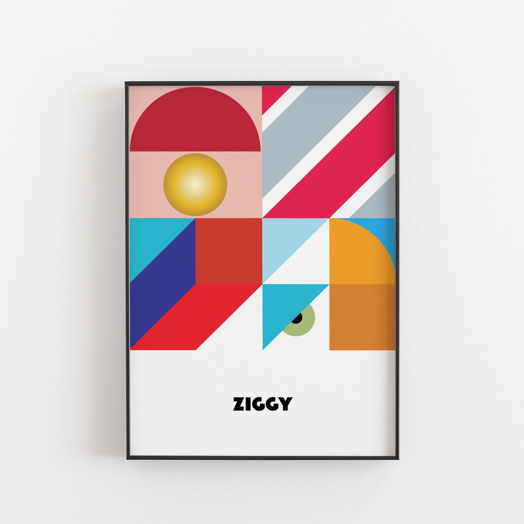 Ziggy - Minimal Design Pop Music Poster - Etsy