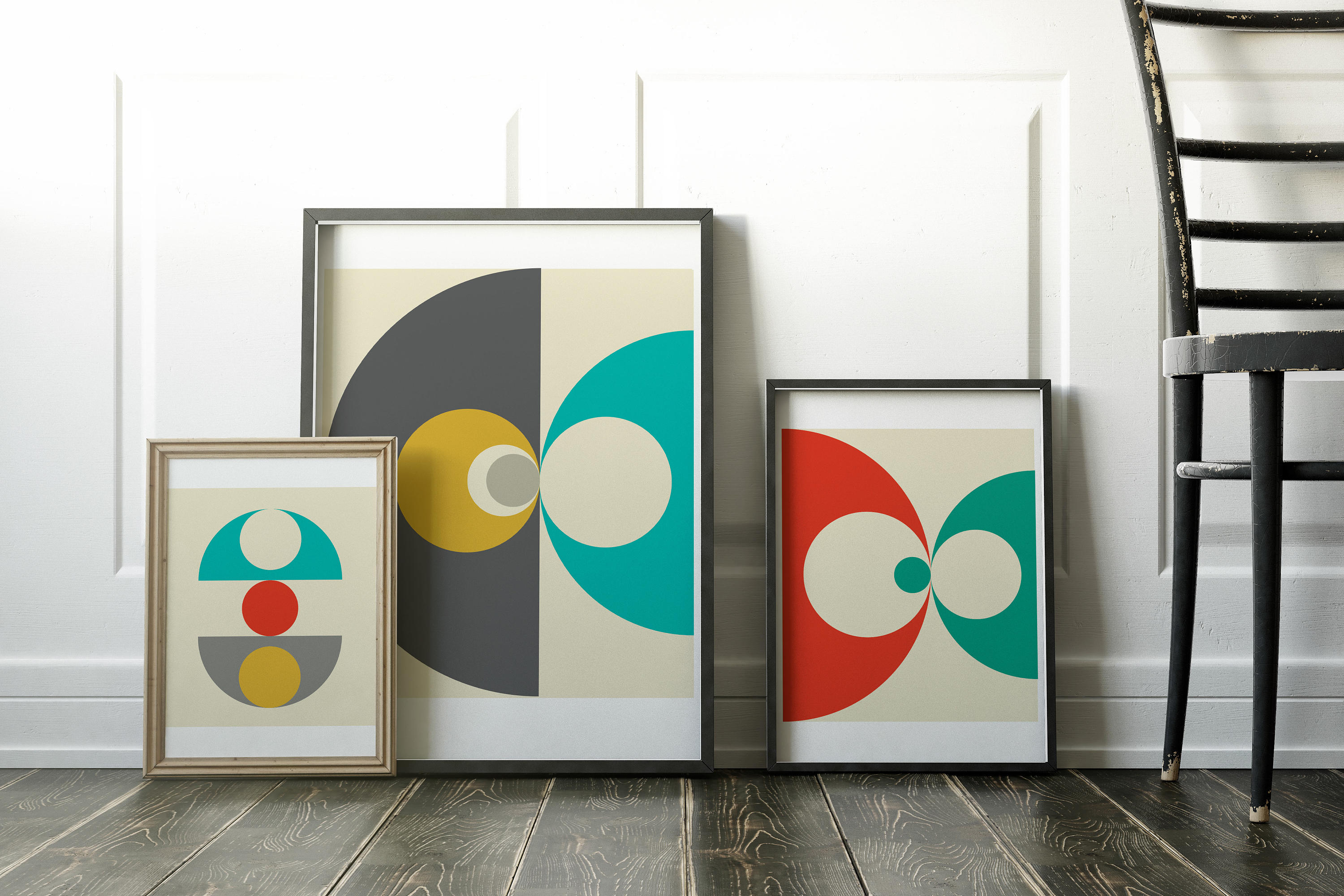 MCM16 Funky Retro Graphic Poster in a Vintage Scandi Loft | Etsy