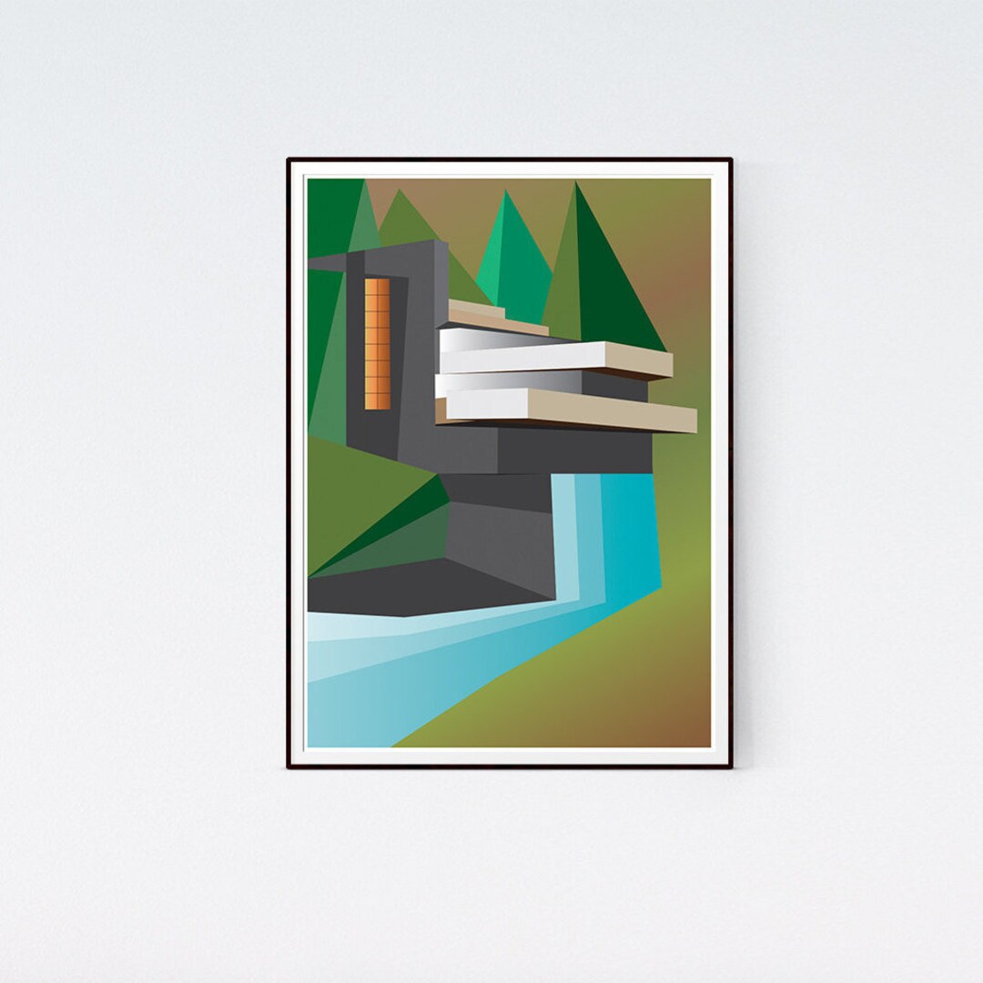 Fallingwater - Architecture Illustration Print - Etsy
