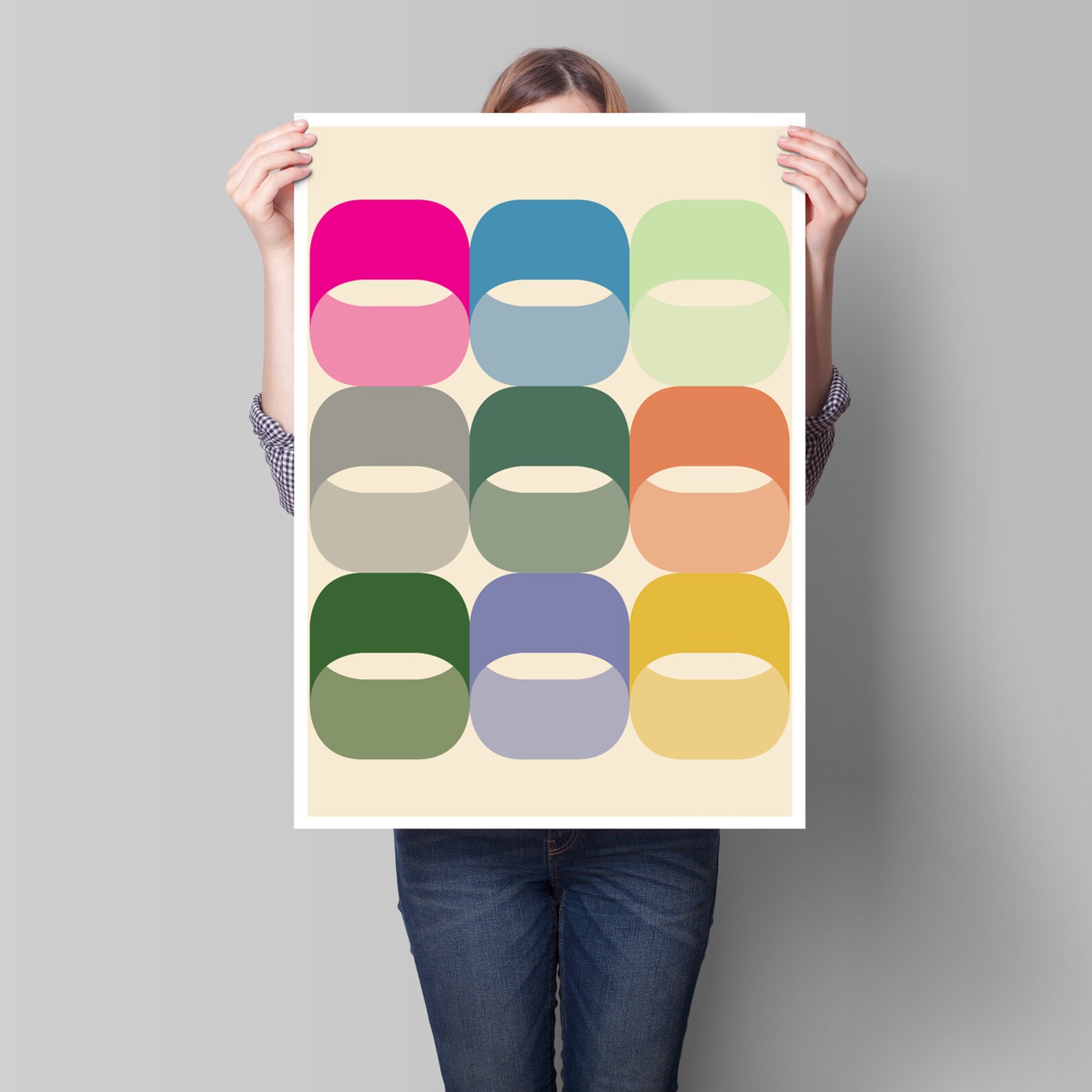 Hoops Colourful Op Art Print | Etsy UK