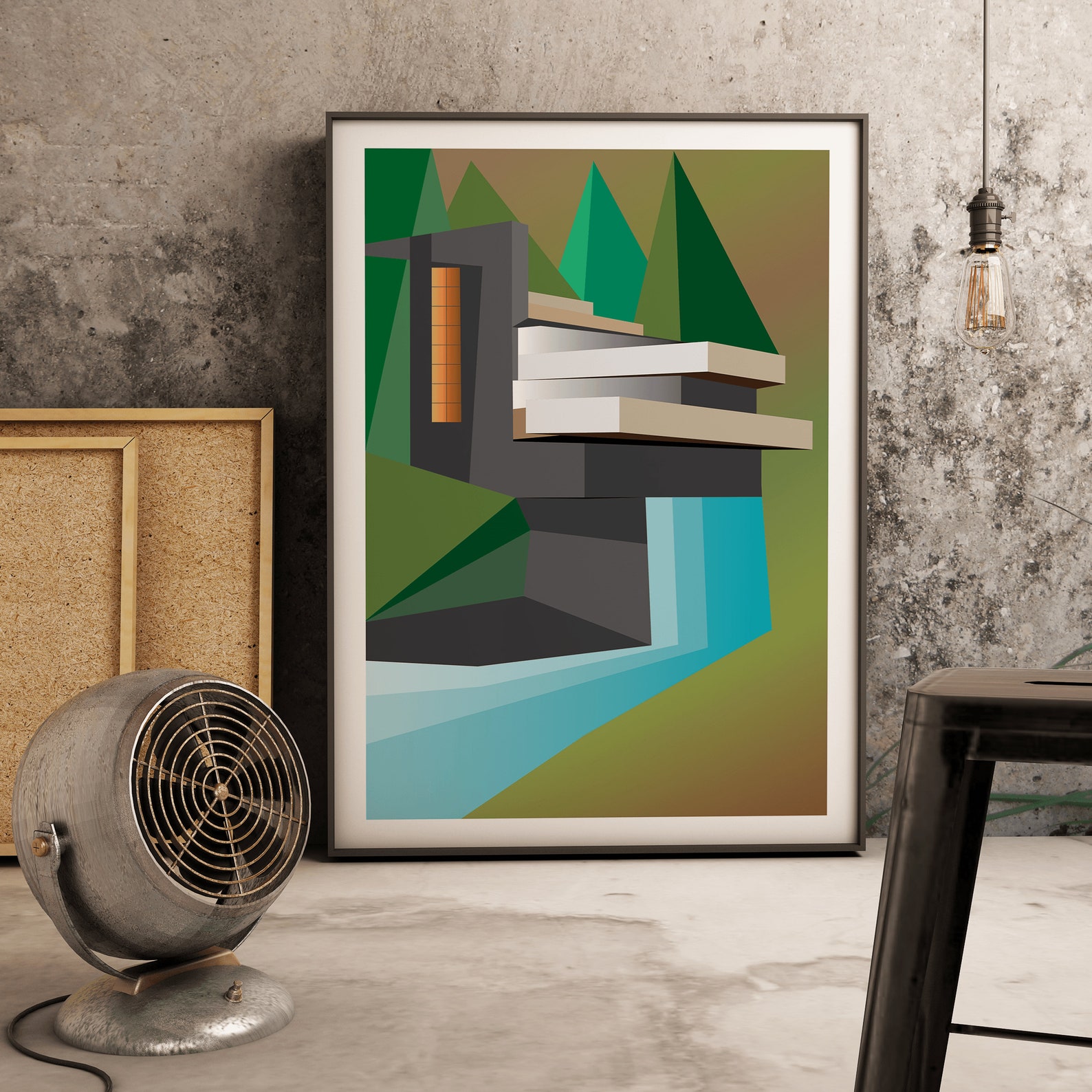 Fallingwater - Architecture Illustration Print - Etsy