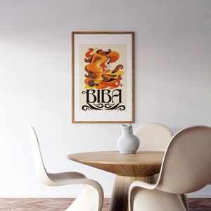 BIBA Retro Art Nouveau Print - Etsy
