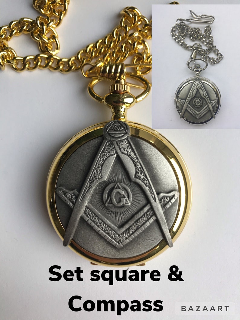 Masonic Gold or Silver Plated Skeleton Movement Pocket Watch ...