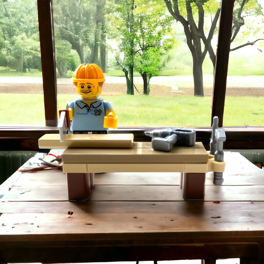 Models Built With Lego® Bricks Carpenter Chippy Joiner Workman Mini ...