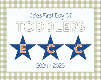 Blue and Green First Day of School Sign, Last Day of School Sign ...