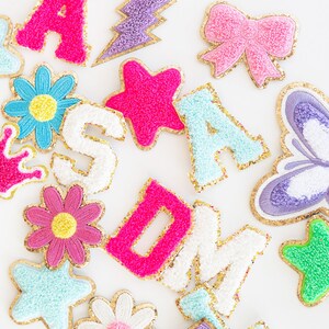 Hot Pink Gold Glitter Varsity Letter Patch - Etsy