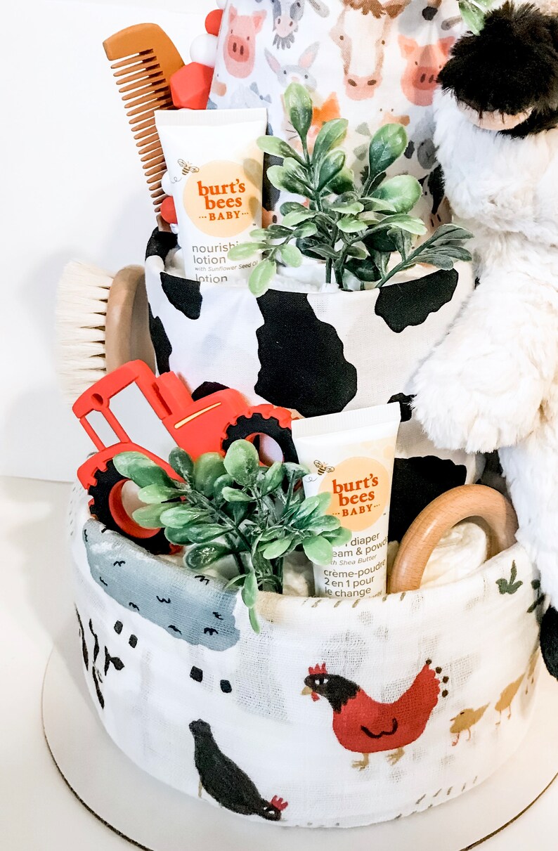 Barnyard Diaper Cake 3 Tier Baby Shower Centerpiece | Etsy