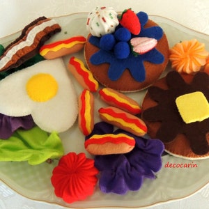 Felt Play Food, Felt Food Set Breakfast Pancakes, Pretend Play Food ...