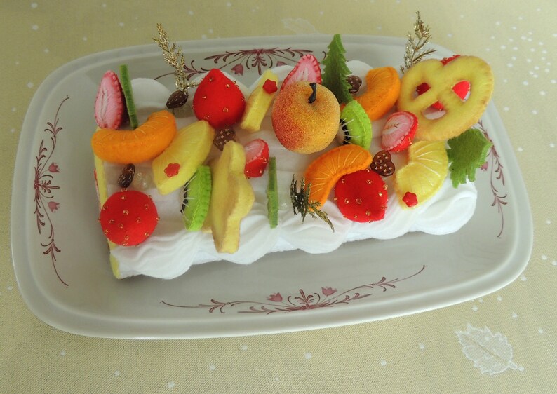 Decorative Cake Swiss Roll Roulade Felt Food Party Gift | Etsy