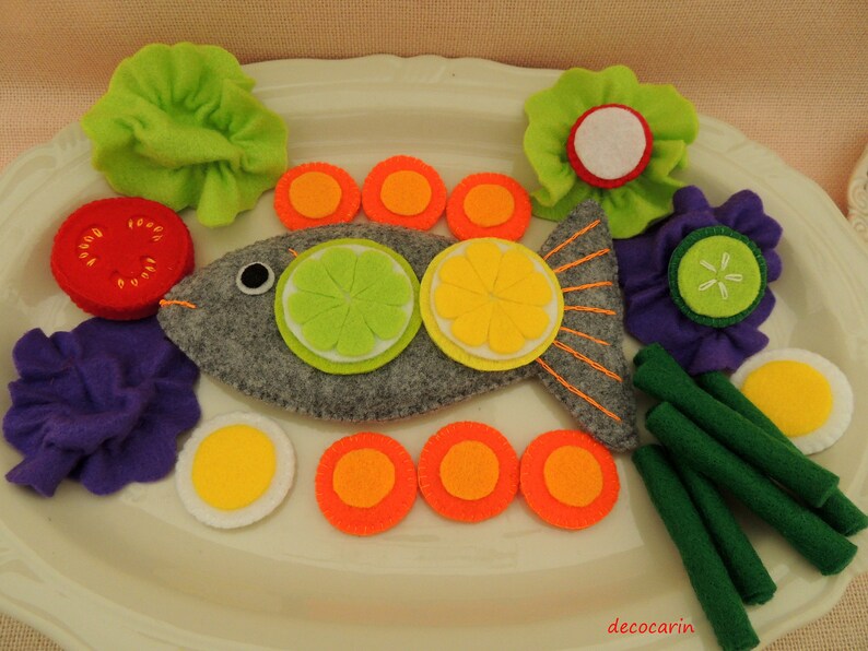 Felt Food Set Decor Fish Felt French Cookies Macaroons - Etsy
