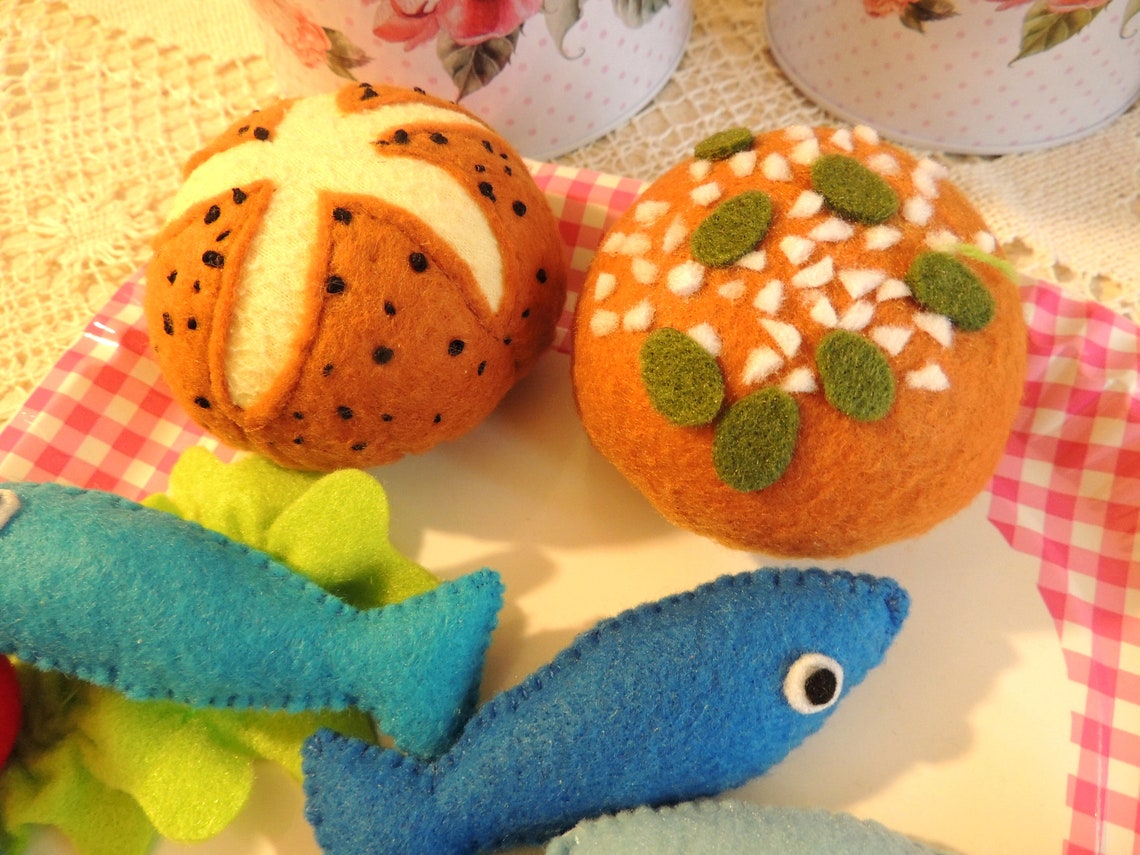 Felt Food Felt Rolls Felt Fish Felt Salad Ready Children | Etsy